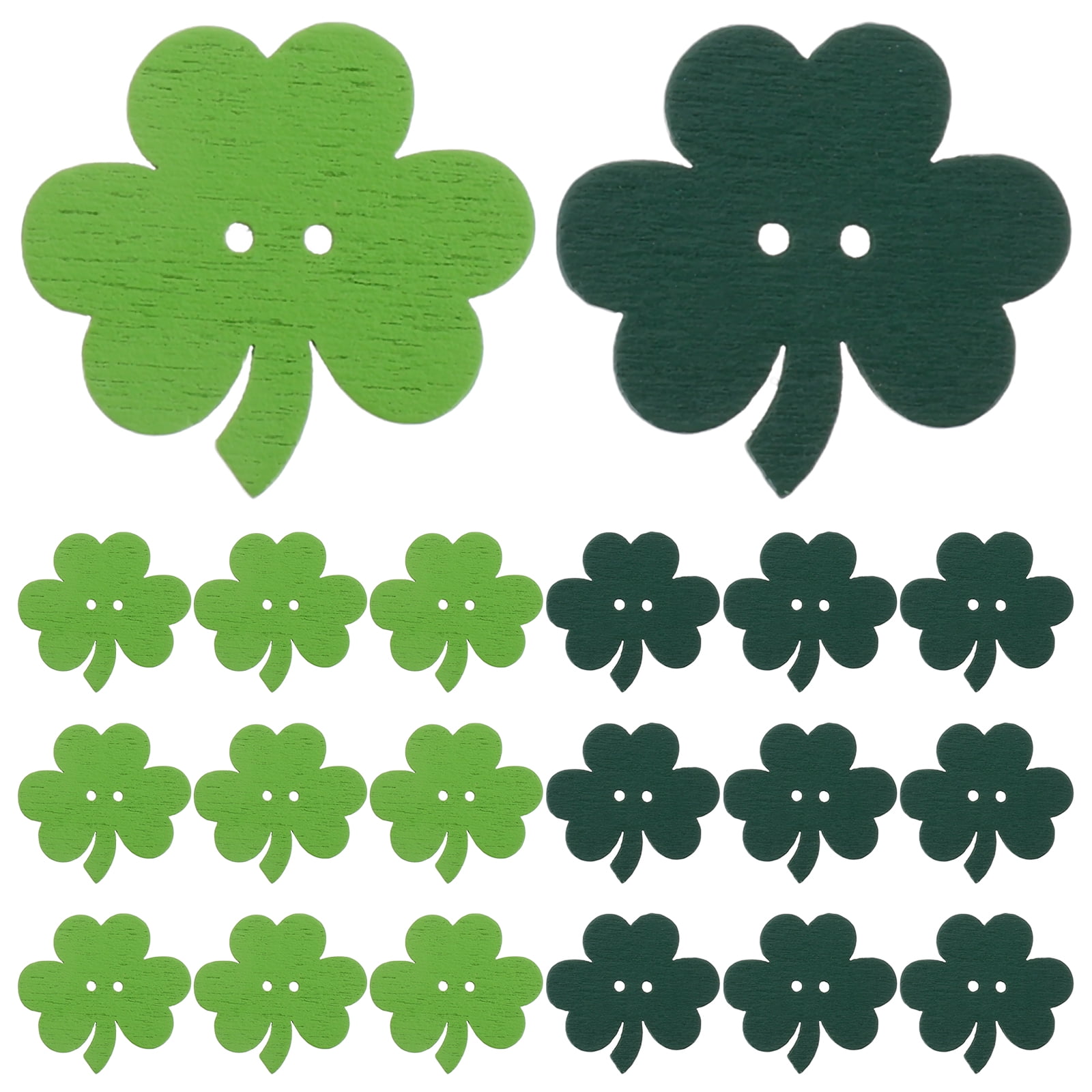 50pcs St. Patrick's Day Shamrock Wooden Buttons Irish Festival Craft ...