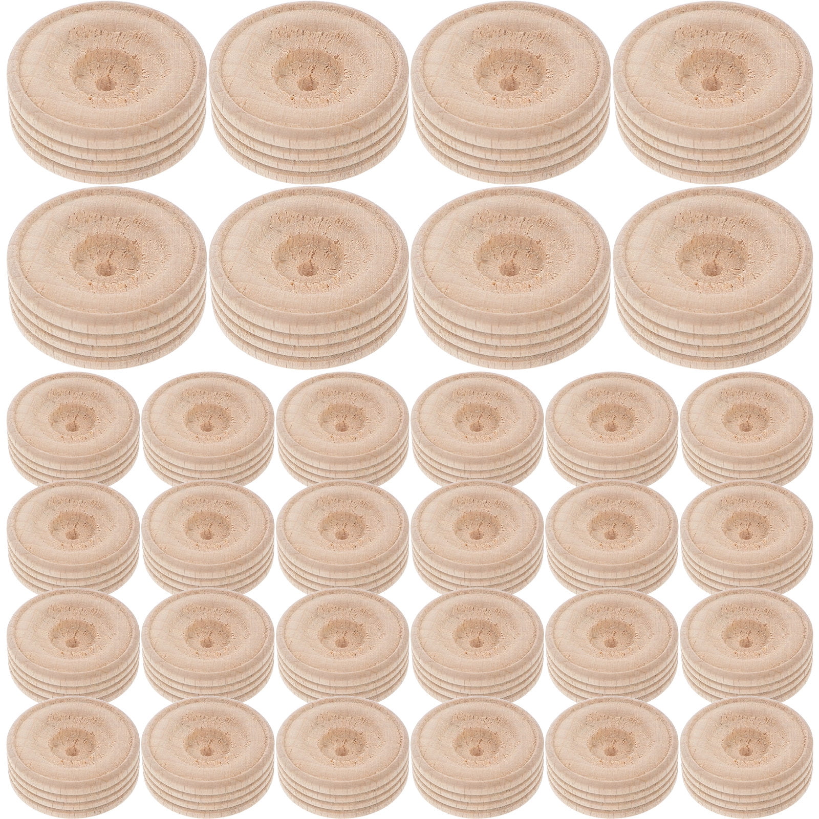 GOOHOCHY 50pcs Wooden Wheels for Kids DIY Crafts Toy Replacements for ...