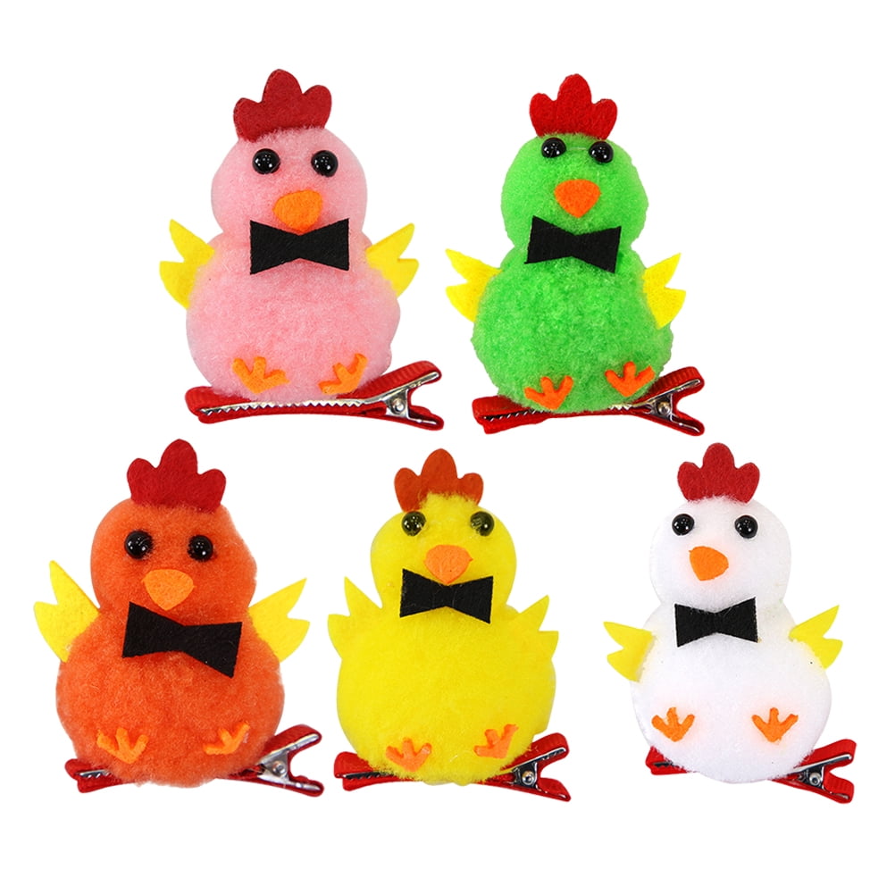 MRLESS 5PCS Chick Hair Clips Plush Yellow Chicken Hairpins Easter ...