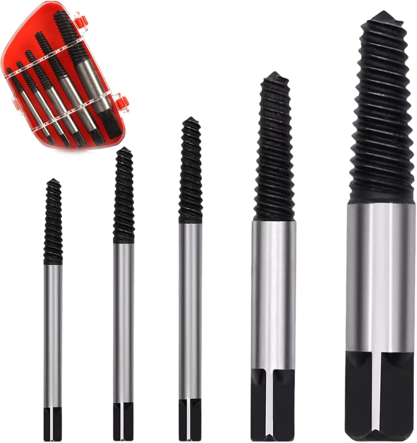 MRLESS 5PCS Screw Extractor Remover Stripped Screw Remover Kit Heavy ...