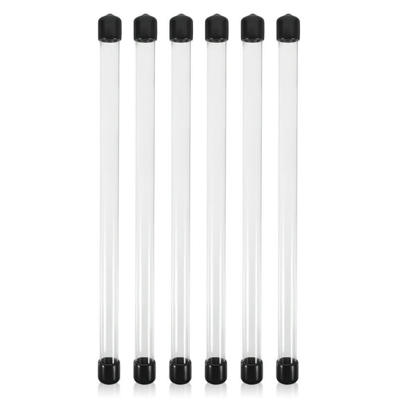 MRLESS Set of 6 Clear Plastic Storage Tubes with Lids, Round Portable ...