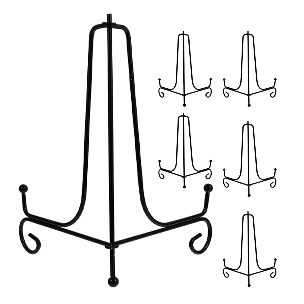 MRLESS 6Pcs Iron Display Rack Ceramic Plate Iron Bracket Round Dish ...