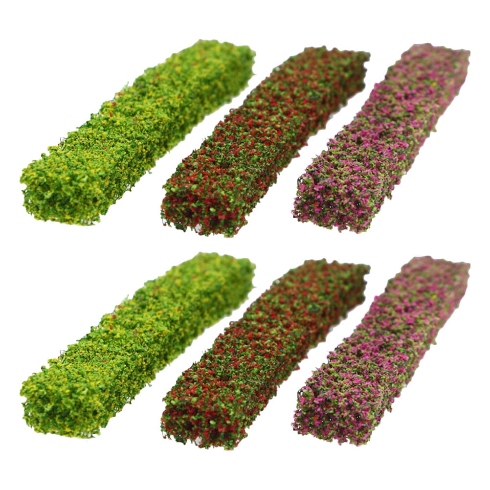 MRLESS 6pcs Miniature Shrub Strips Static Bush Model Static Grass Model ...