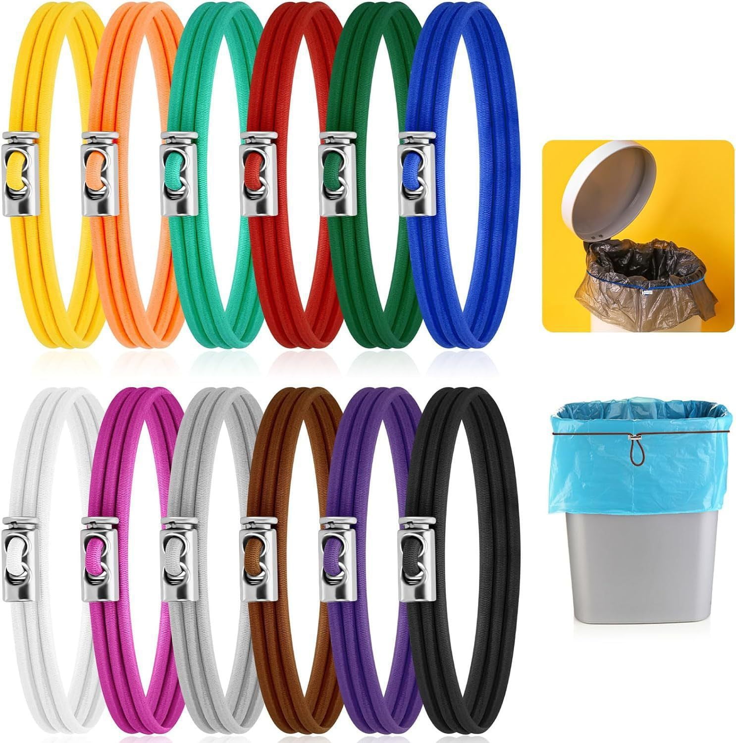 MRLESS 6-Pack Trash Bag Rubber Bands Elastic Bands for Garbage Cans ...