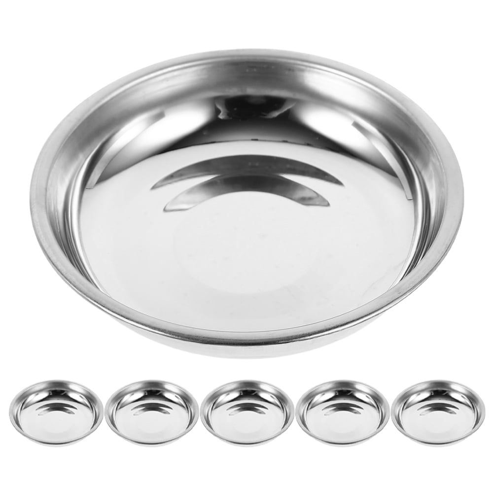 MRLESS 6pcs Stainless Steel Sauce Dishes Mini Saucers Bowl Round ...