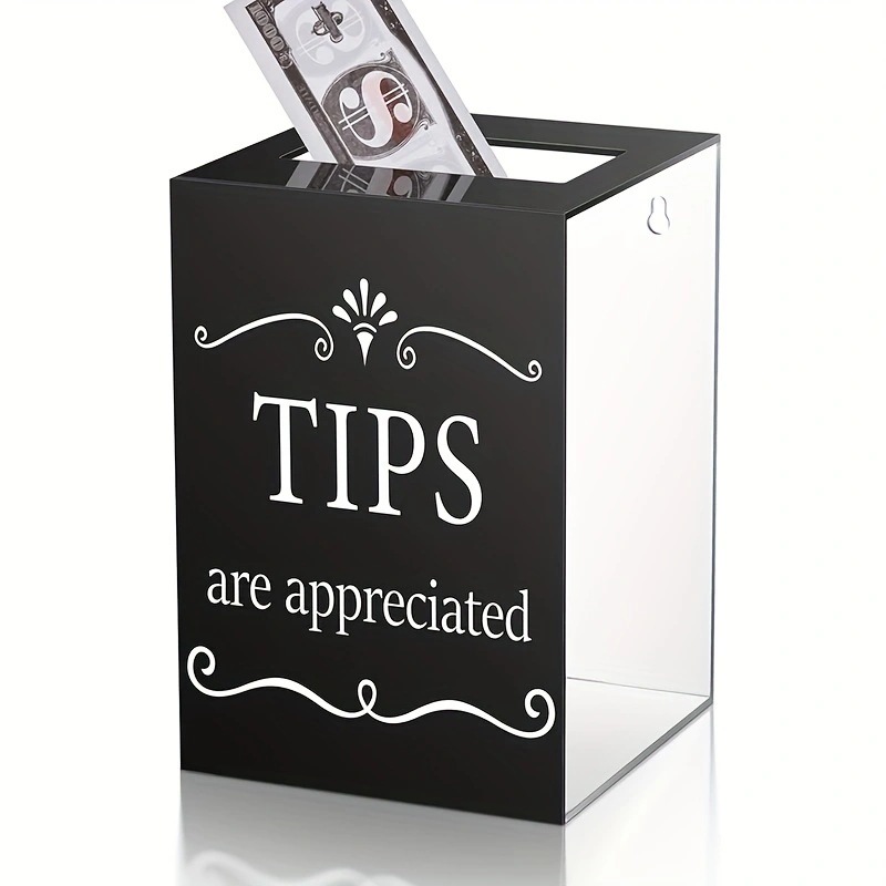 MRLESS Acrylic Tip Box Transparent Money Storage Container With Slot ...