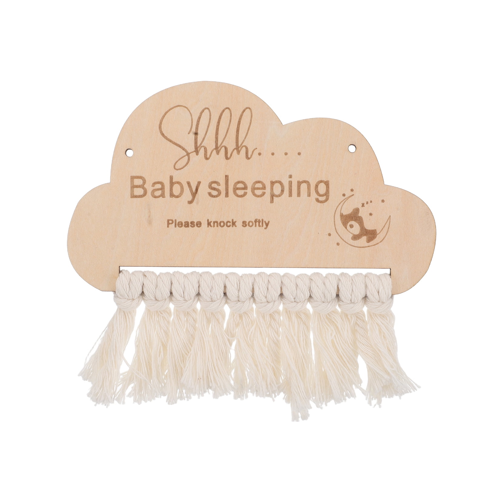 MRLESS Baby Sleeping Wooden Hanging Sign Plaque For Nursery Door ...