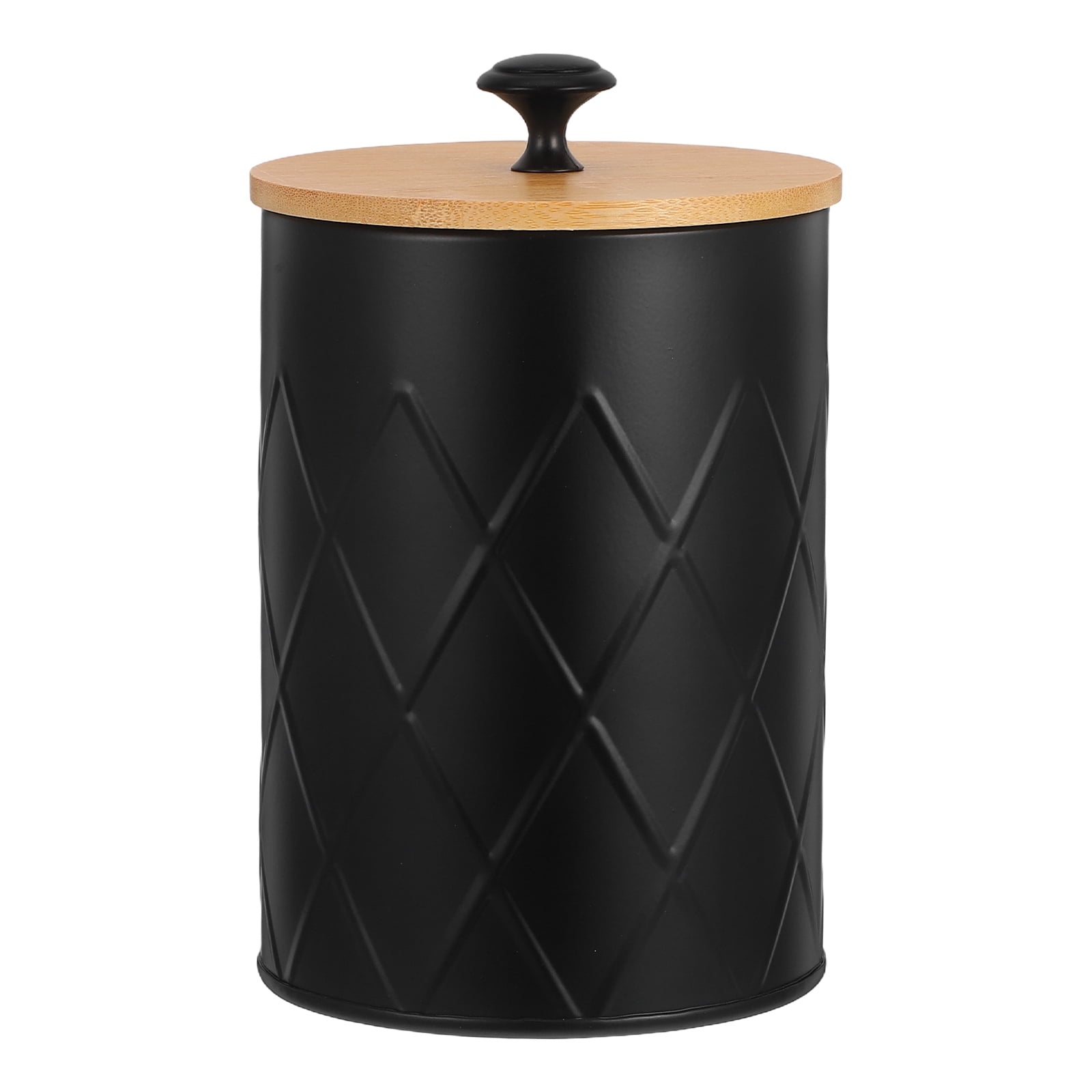 MRLESS Black Kitchen Canisters For Countertop Airtight Metal Storage ...