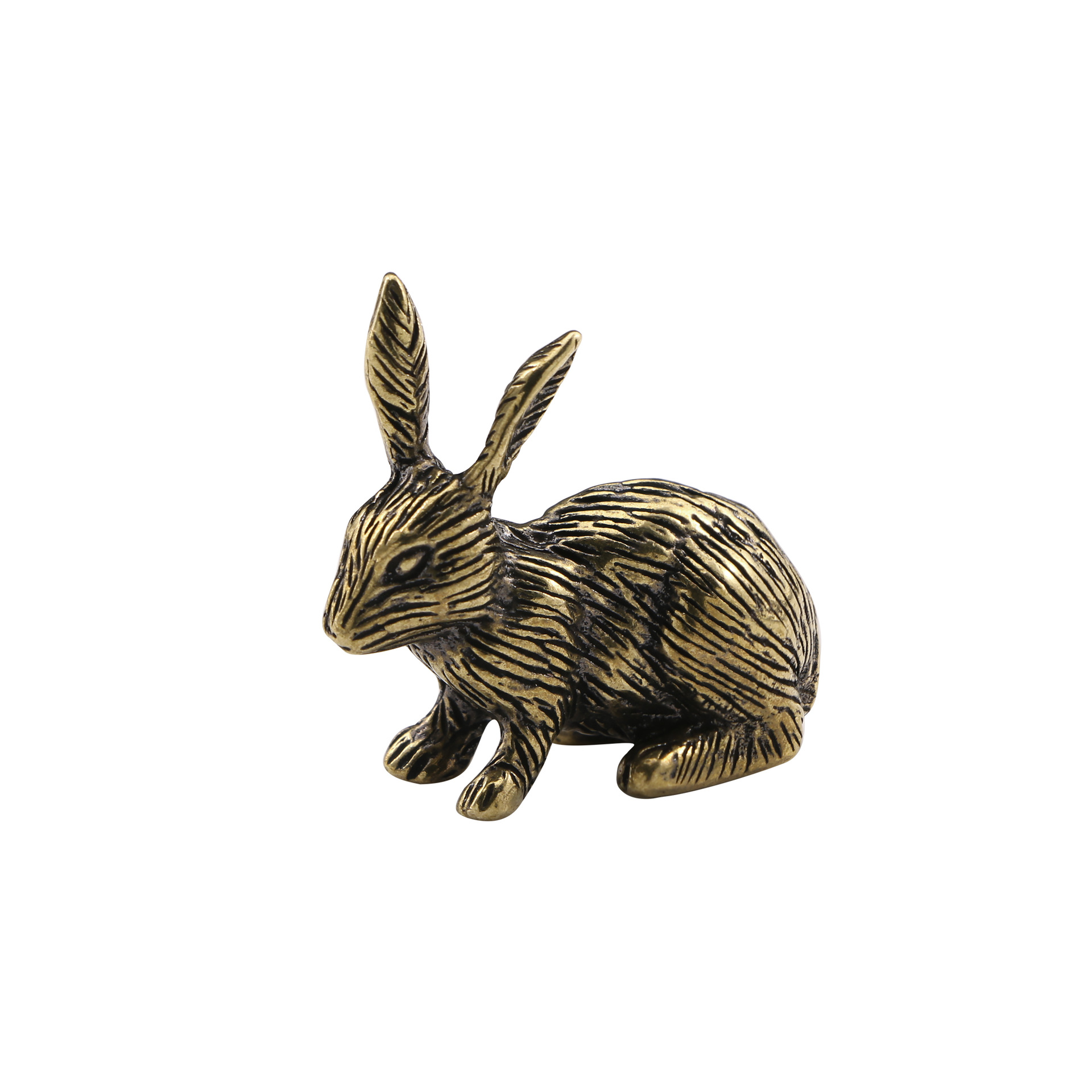 MRLESS Brass Bunny Statue Desktop Brass Decor Cabinet Brass Rabbit ...