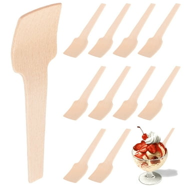 TOPBATHY1 100pcs Wooden Ice Cream Spoons, Disposable Taster Spoons for Sampling - Walmart.com