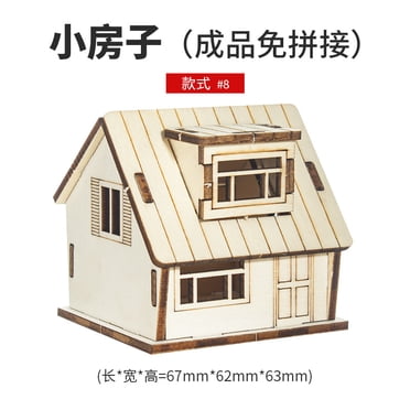 DIY Wooden House Assemble Scene Miniature Model House kits for HO Scale ...