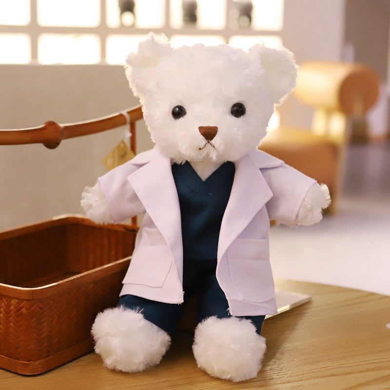 MRLESS Doctor Bear Stuffed Animal Cute Doctor Bear Plush Toy Coat Bear ...