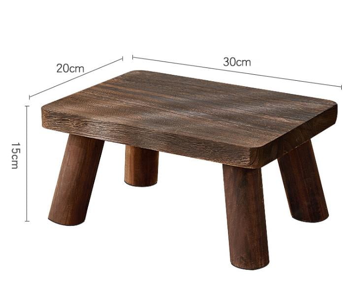 MRLESS Farmhouse Wood Step Stool Bedside Stool Small Rustic Plant Foot ...
