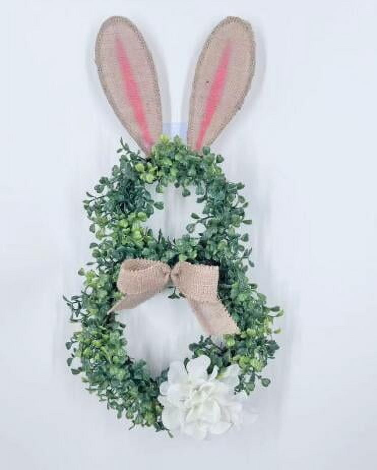 Easter Bunny Door Wreath with Realistic Greenery and Fabric for Home ...