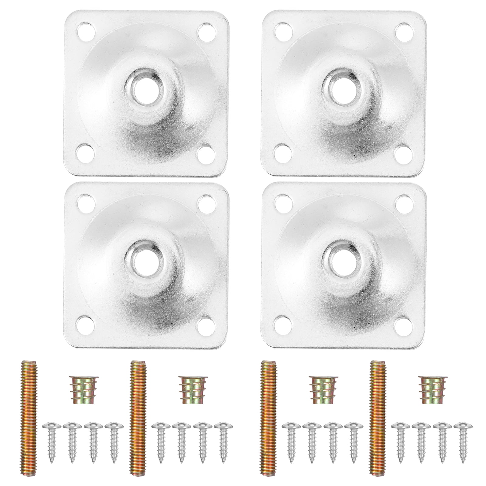 MRLESS Furniture Leg Mounting Plates with Hanger Bolts Screws - Walmart.com