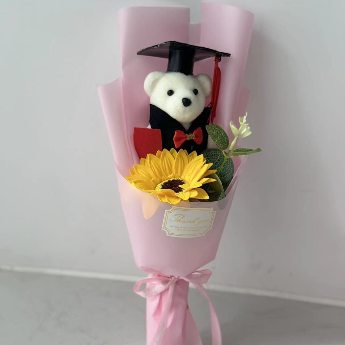 MRLESS Graduation Bear Flower Bouquet Plush Bear With Grad Cap Floral ...