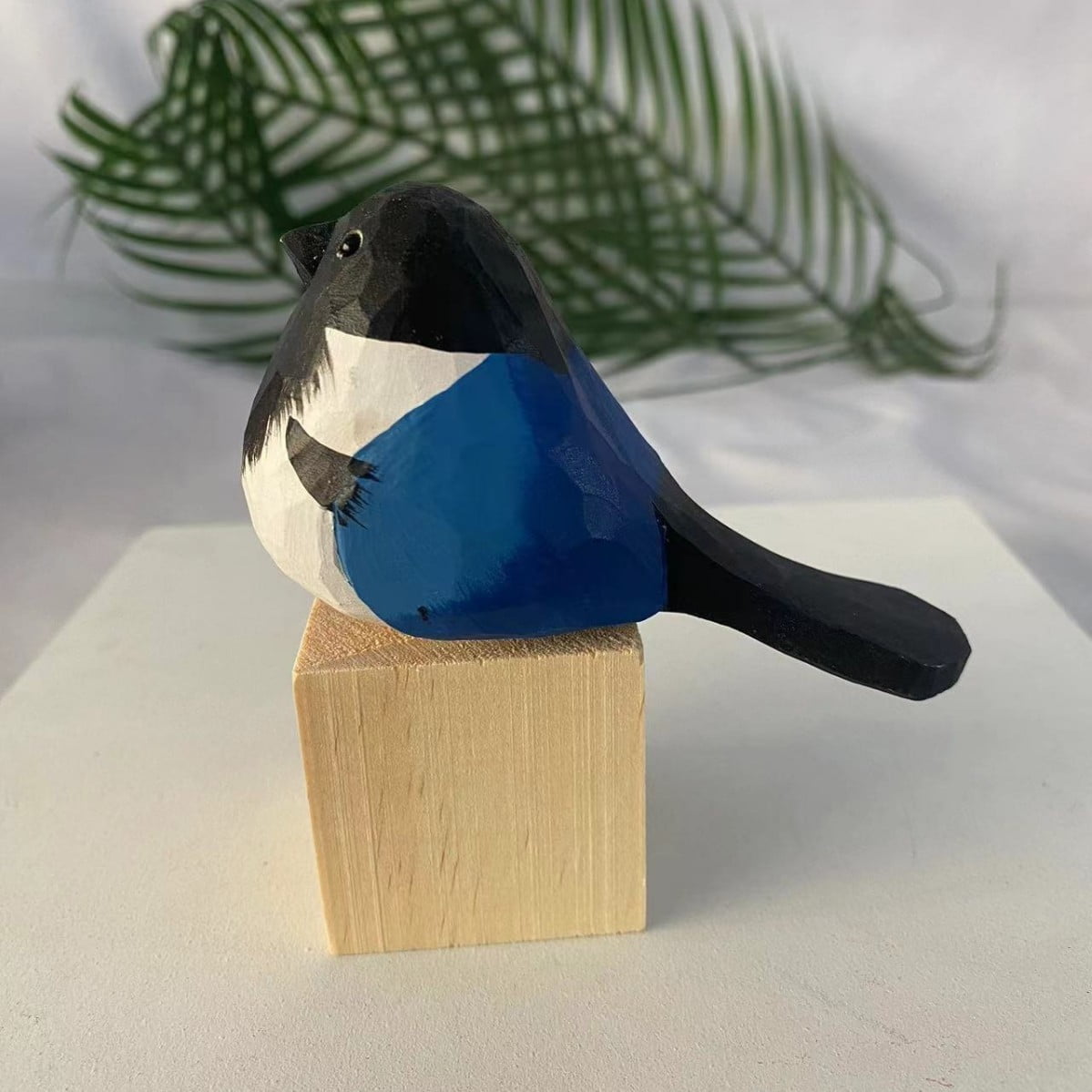 MRLESS Handmade Wooden Bird Ornament Detailed Wood Carving Sparrow Home ...