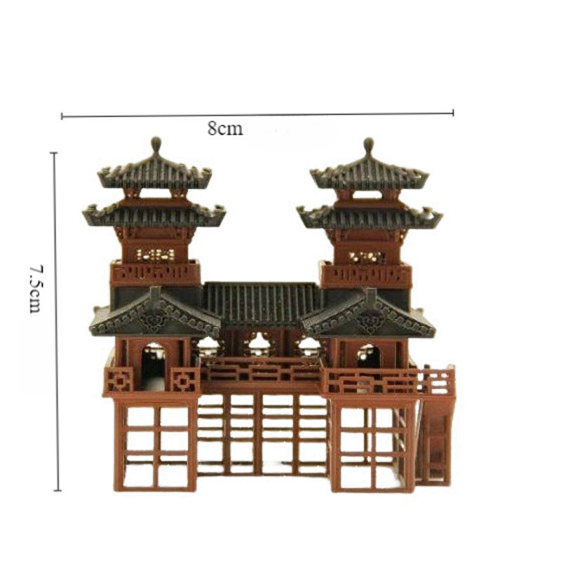 MRLESS Mini Pavilion Pagoda Figurine Miniature Pagoda Bonsai Decor ...