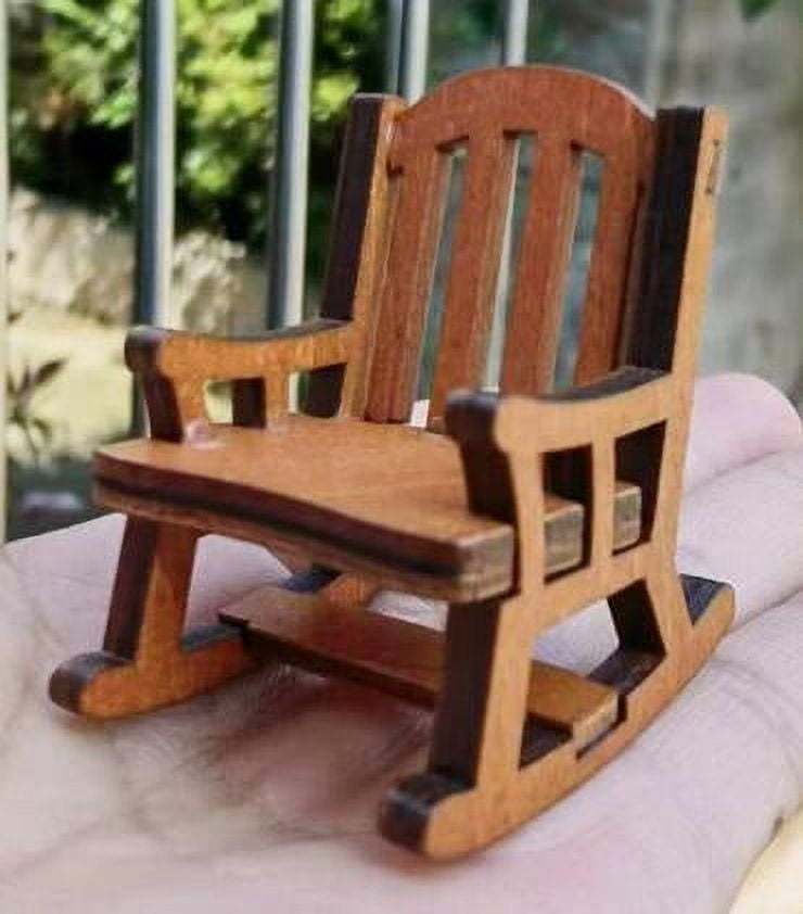 MRLESS Miniature Rocking Chair For Dollhouse European Vintage Mini ...