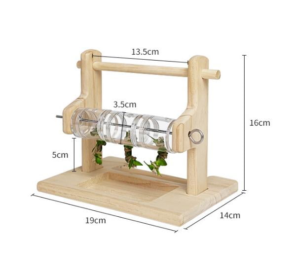 MRLESS Natural Wood Parrot Perch Stand Cage Bird Playground For ...