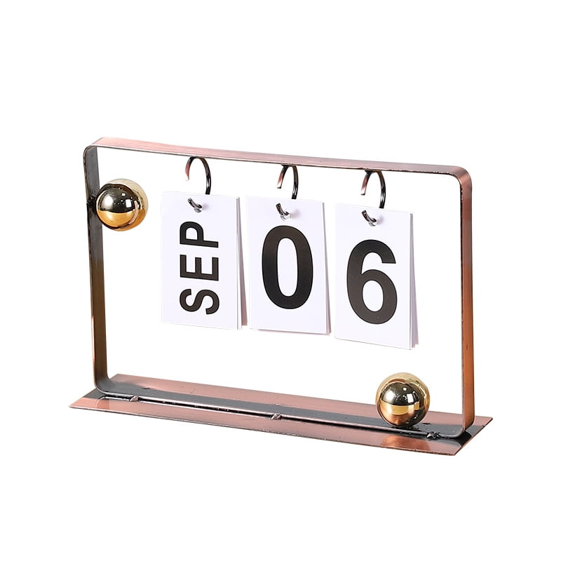 MRLESS Perpetual Calendar Desk Metal Standing Calendar Reusable Daily ...