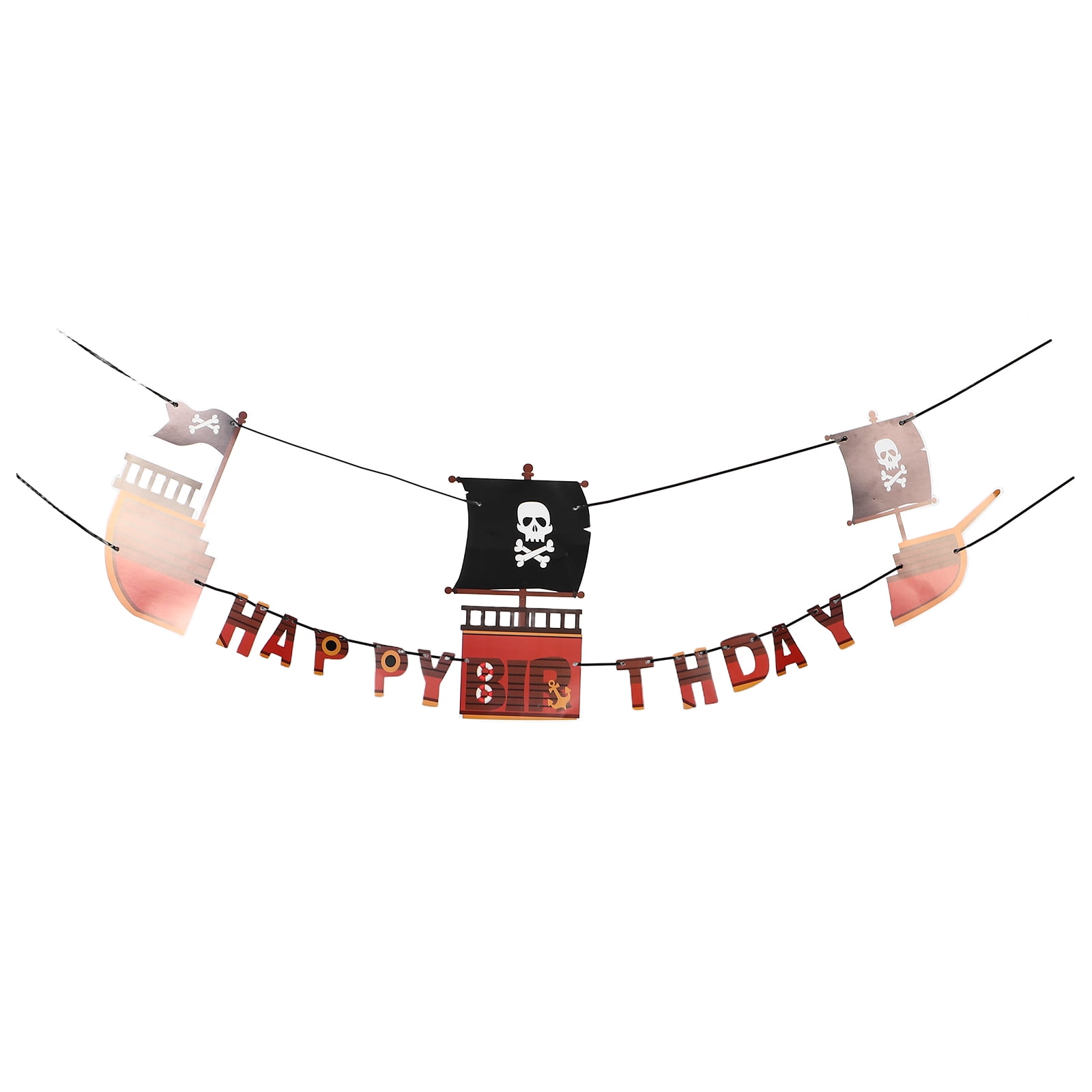MRLESS Pirate Theme Happy Birthday Party Banner Banner Paper Sign ...
