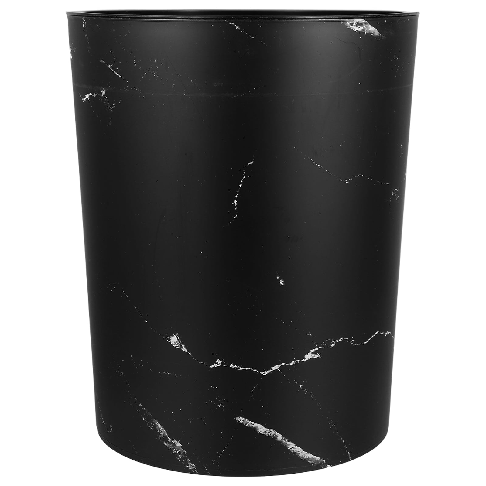 MRLESS Plastic Trash Can with Press Ring Elegant Black Marble Design ...