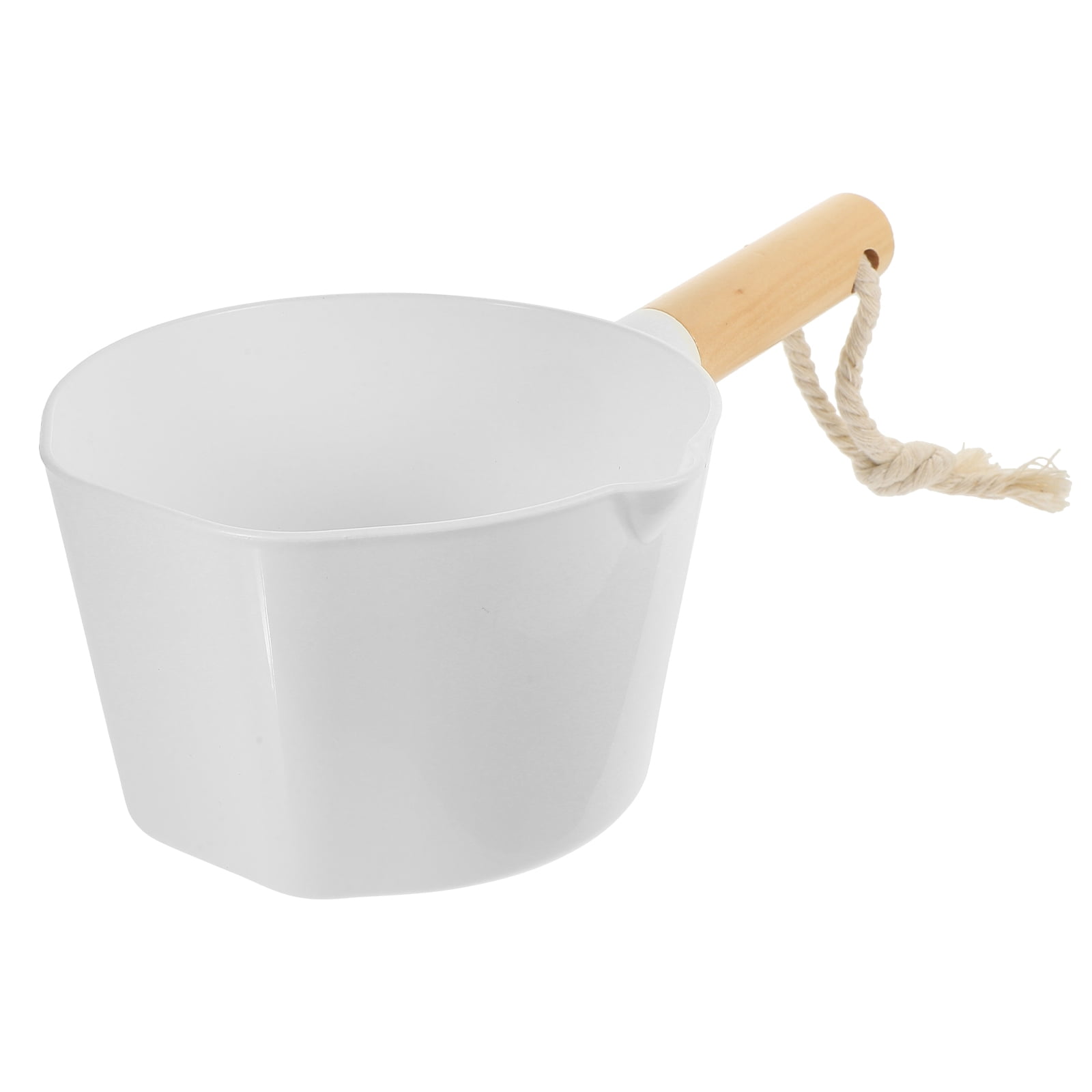 MRLESS Plastic Water Ladle with Long Wooden Handle for Kitchen and ...