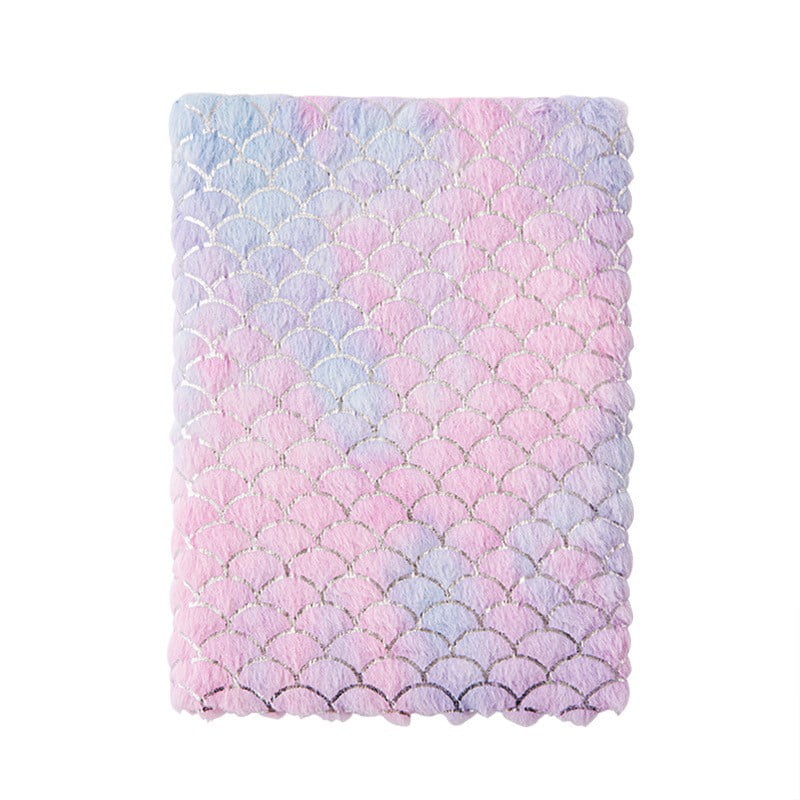 MRLESS Plush Cover Notebook Fluffy Journal Book for Students Cute Furry ...