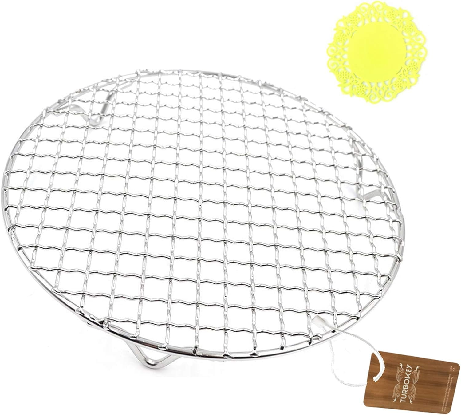 MRLESS Round Stainless Steel Cooling Rack With Legs Steamer Rack ...
