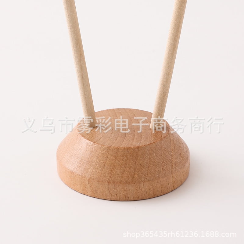 MRLESS Round Wooden Flagpole Base for Desk and Table Top Mini Flag ...