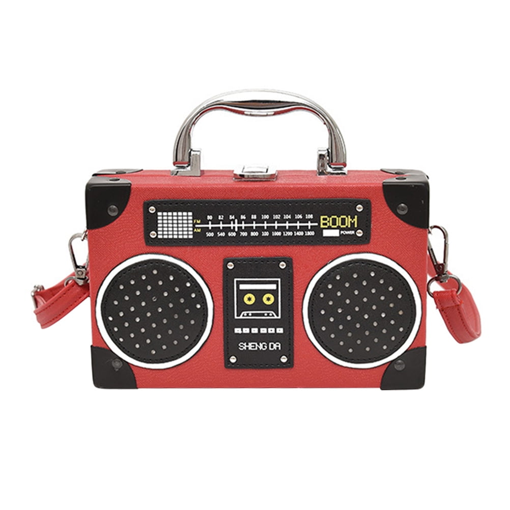 MRLESS Vintage Radio Shaped Crossbody Bag PU Handbag for Women ...