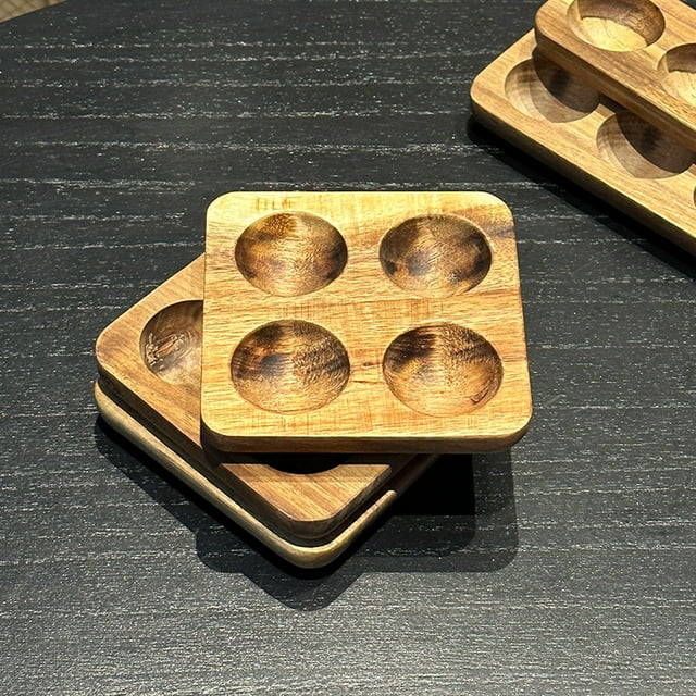 MRLESS Wood Chicken Egg Holder Rustic Wooden 4 Eggs Tray Fresh Eggs ...