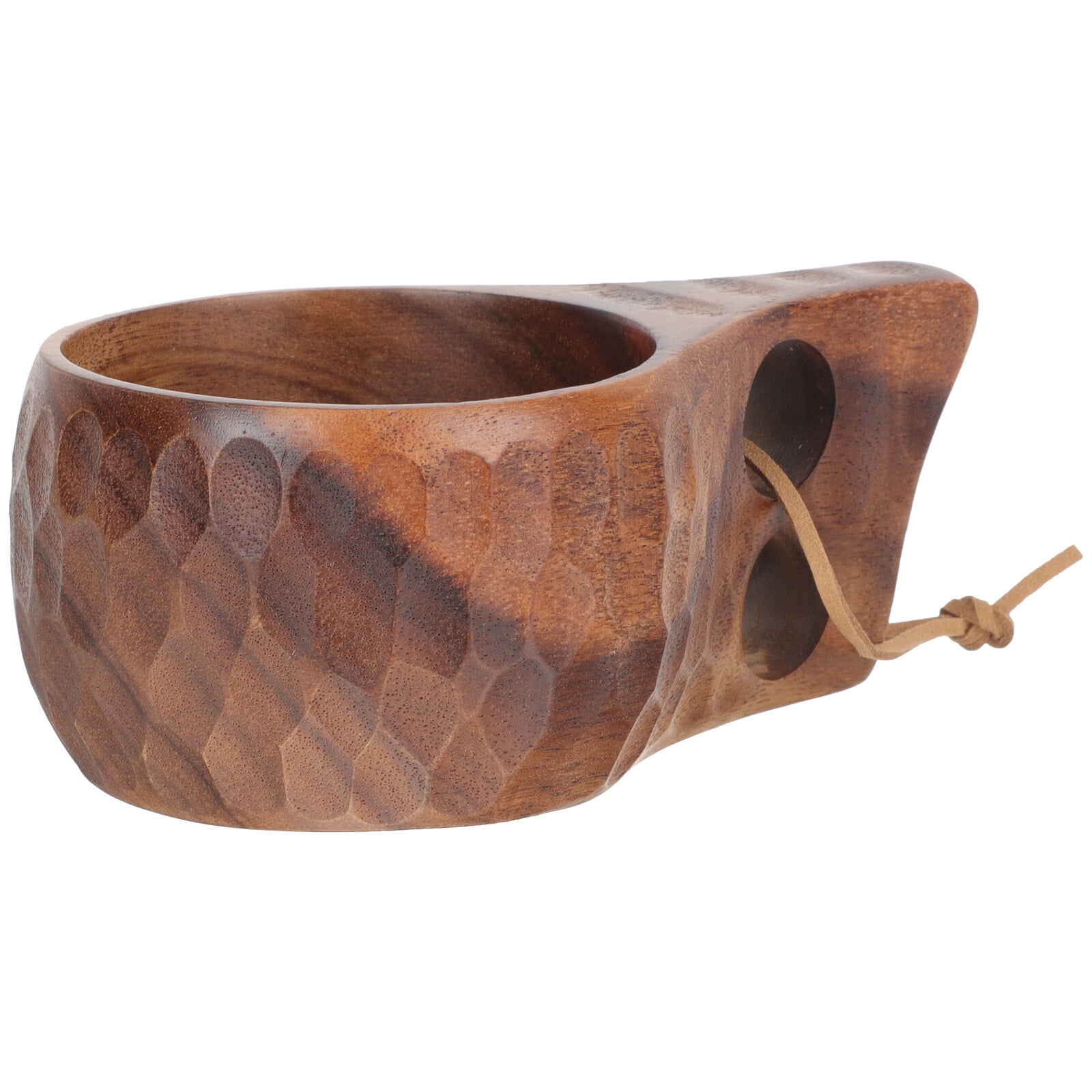 MRLESS Wooden Kuksa Cup with Leather Lanyard - Portable Camping Mug ...