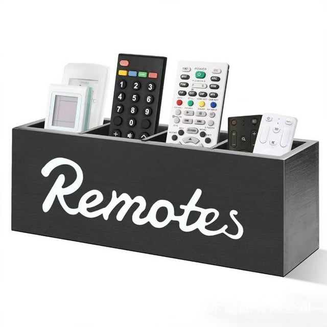 MRLESS Wooden Remote Control Storage Box TV Remote Holder Desk Caddy ...