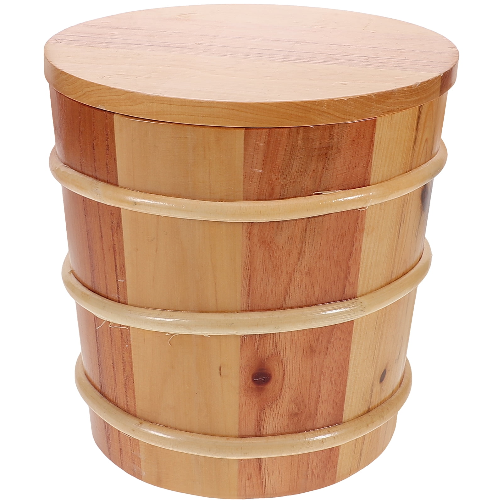 MRLESS Wooden Rice Bucket Rice Steamed Cask Wooden Sushi Rice Bowl ...