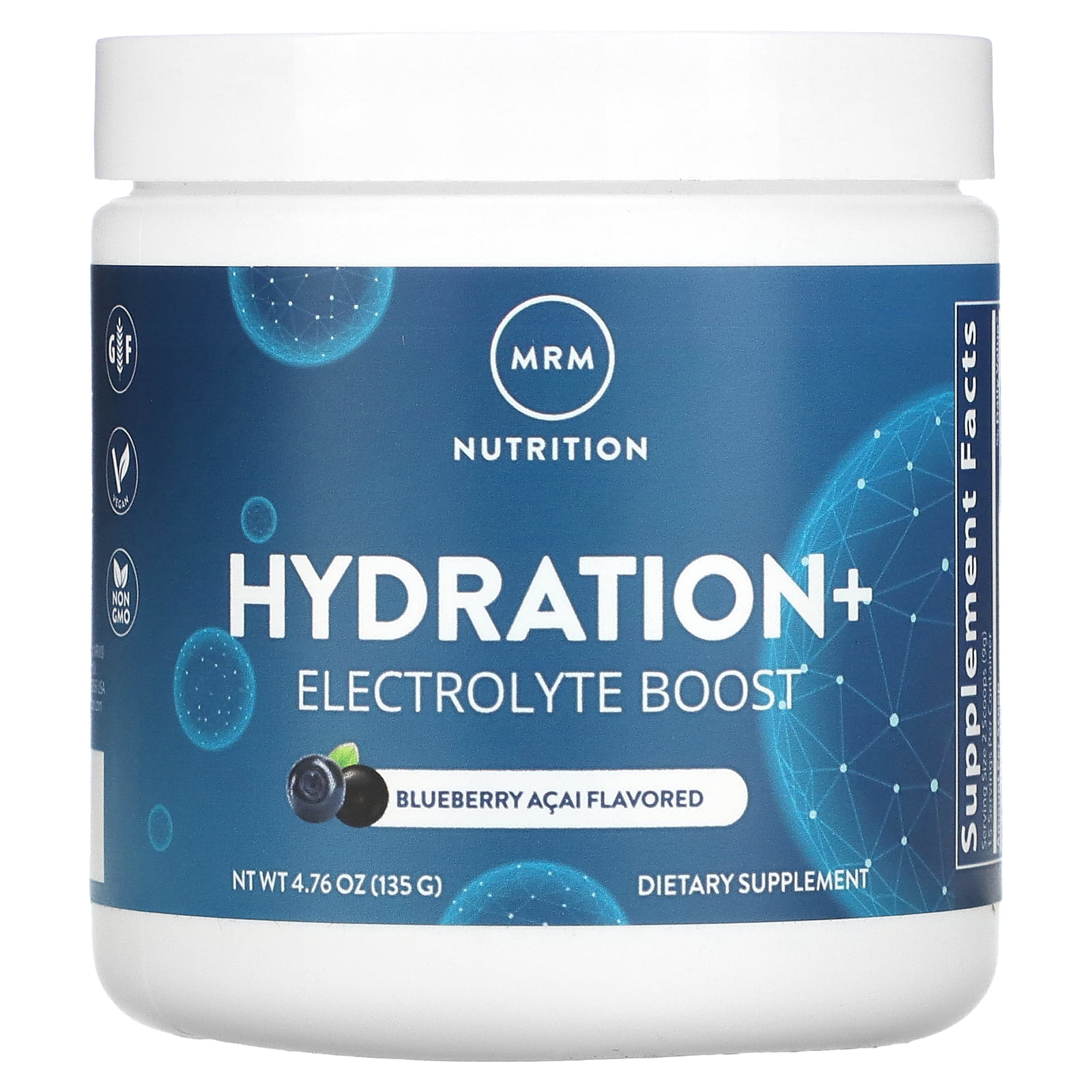 MRM Nutrition Hydration+ Electrolyte Boost, Blueberry Acai, 4.76 oz ...