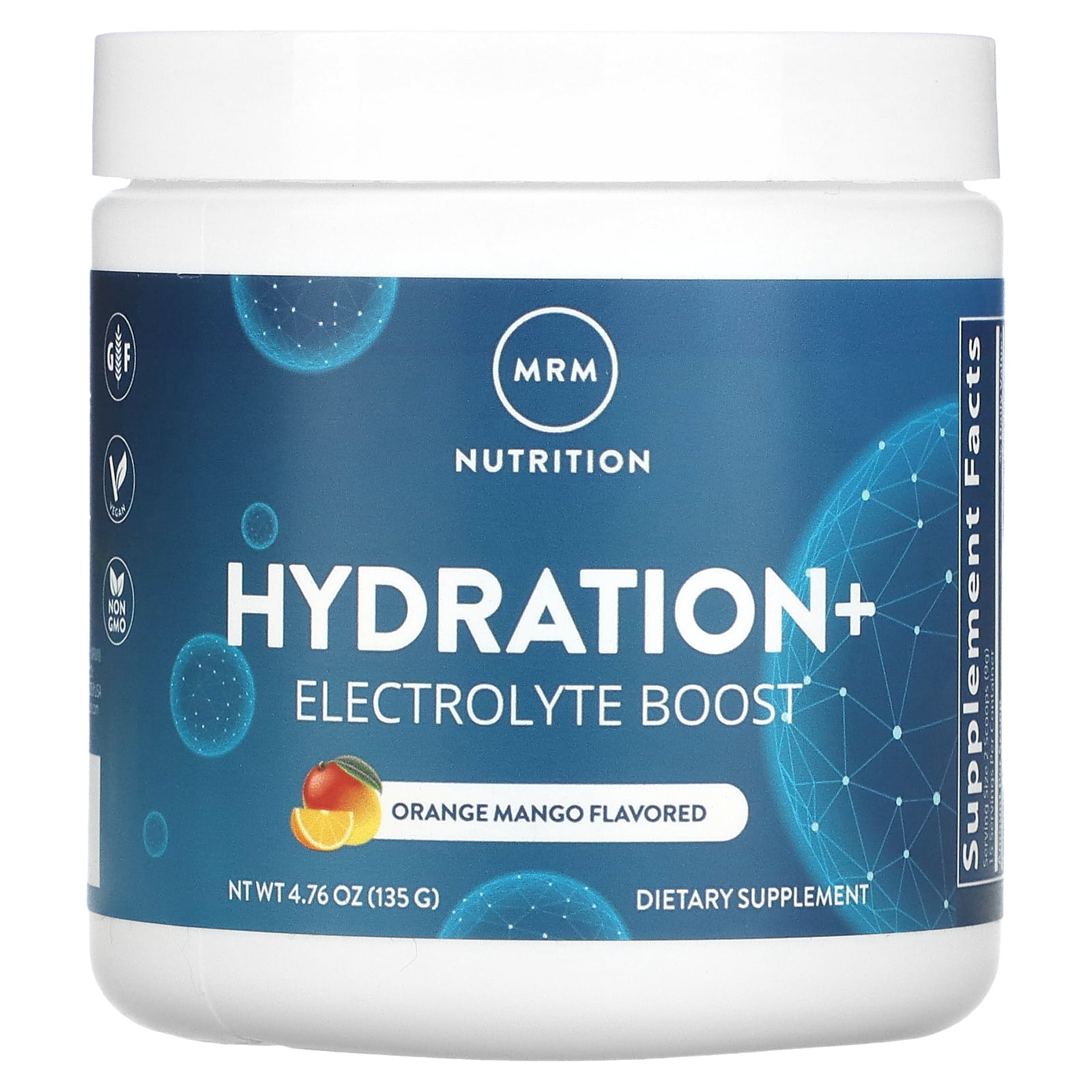 MRM Nutrition Hydration+ Electrolyte Boost, Orange Mango, 4.67 oz (135 ...
