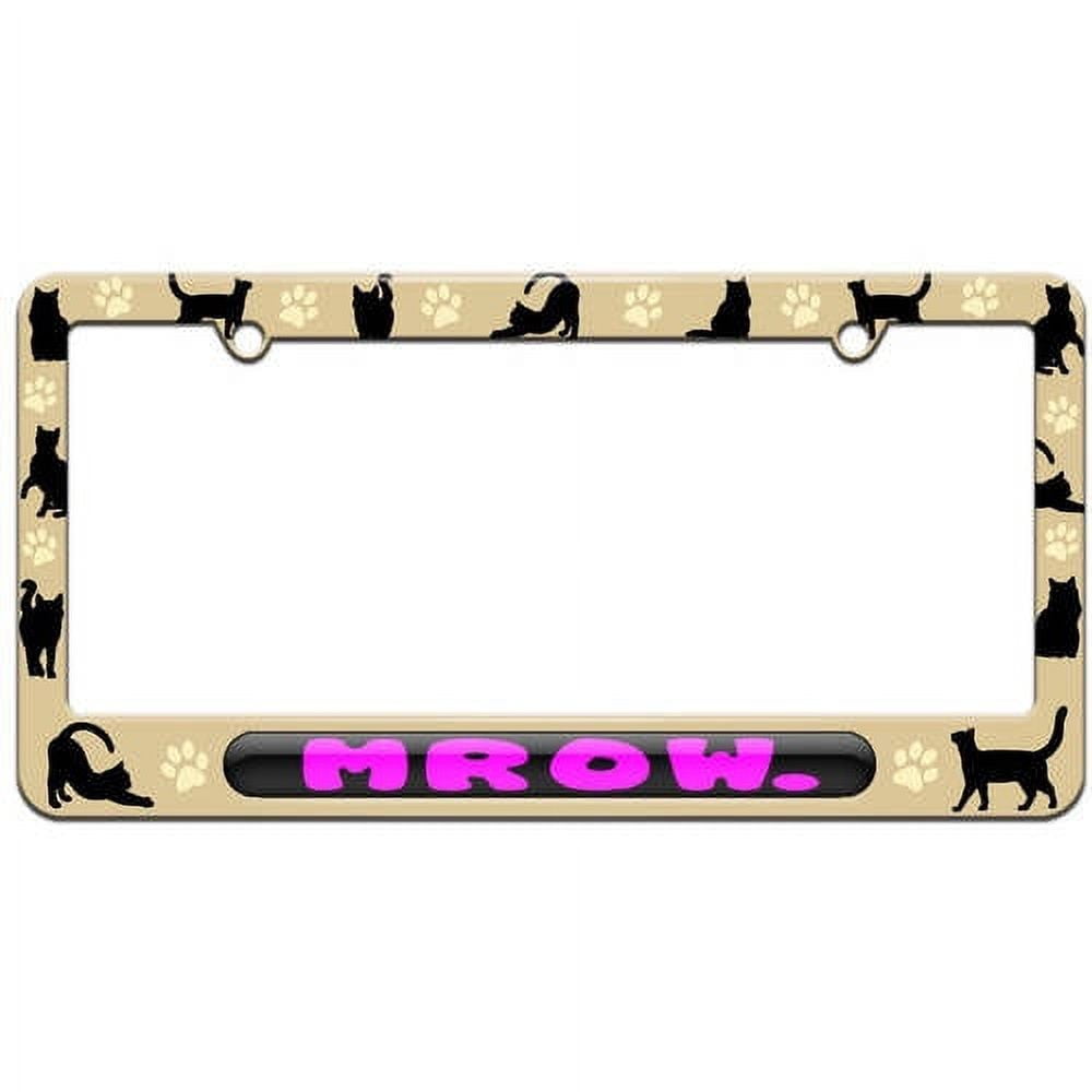 MROW, Cat Meow License Plate Tag Frame, Multiple Colors - Walmart.com