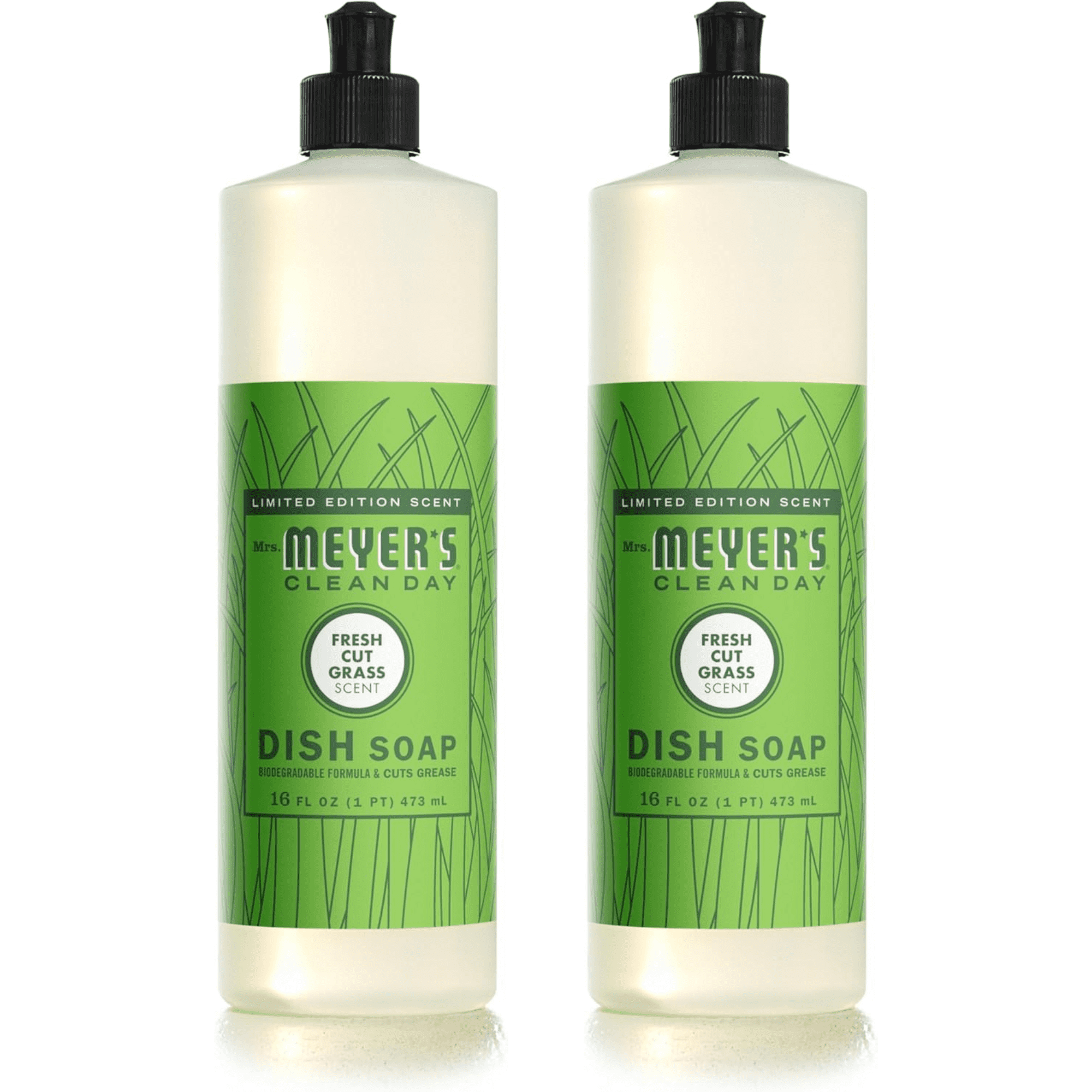 MRS. MEYER'S CLEAN DAY Liquid Dish Soap, Fresh Cut Grass Scent, Pack of ...