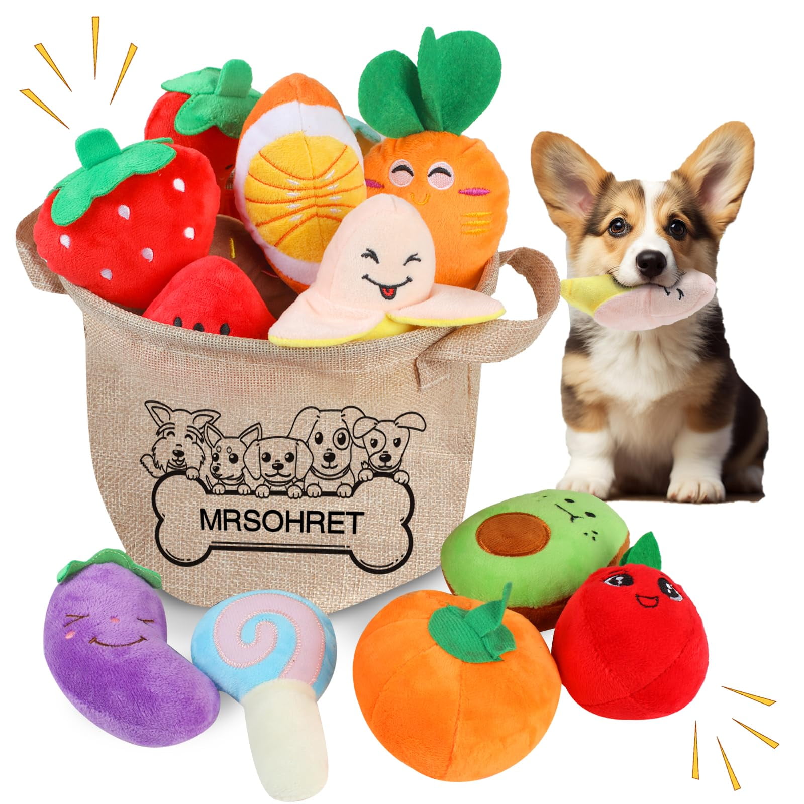 MRSOHRET 15Pcs Squeaky Dog Toys, Small SMRPlush Puppy Toy, Dog Toys to ...