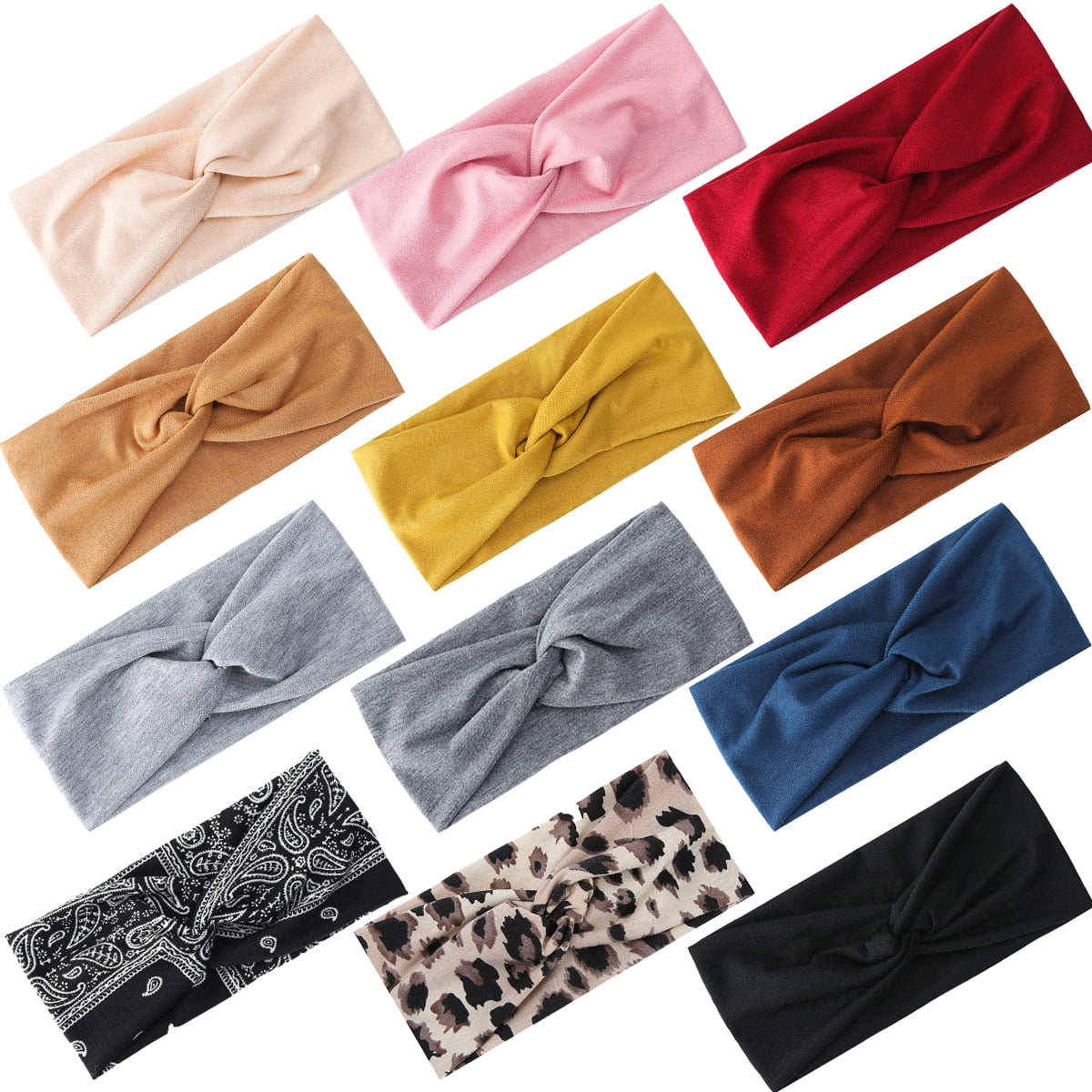 MRSXXNTY 12 Pcs Stretchy Headbands for Women, Absorbed Sport Headband ...
