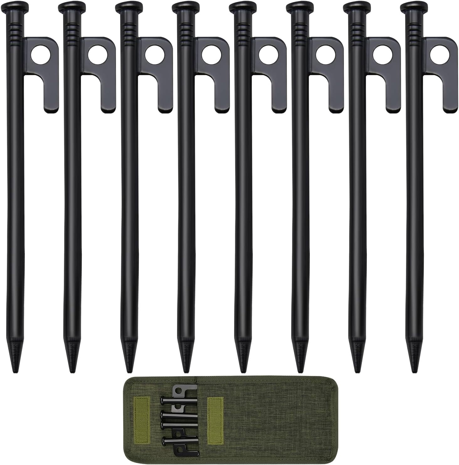 MRSXXNTY 8 Pack Tent Stakes, 8in Tent Stakes Heavy Duty with Storage ...