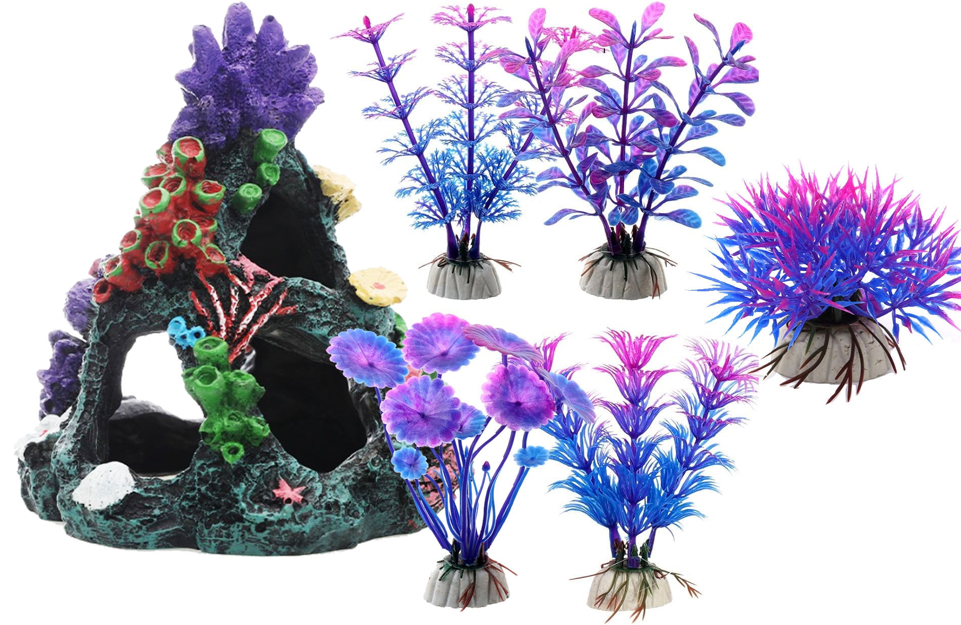 MRSXXNTY Aquarium Colorful Coral Reef Set Fish Tank Decoration Mountain ...