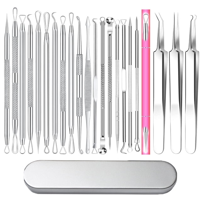 MRSXXNTY Professional Pimple Popper Tool Kit - 22 PCS Blackhead Remover ...