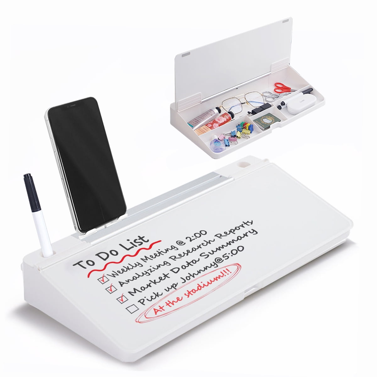 MRSXXNTY Small Glass Desktop Whiteboard Dry-Erase-Board - Computer ...