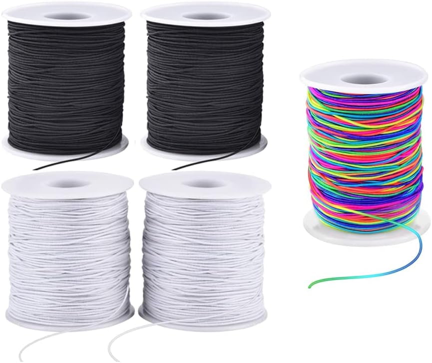 MRSXXNTY Stretchy String for Bracelets, 4 Rolls 1 mm Sturdy Elastic ...