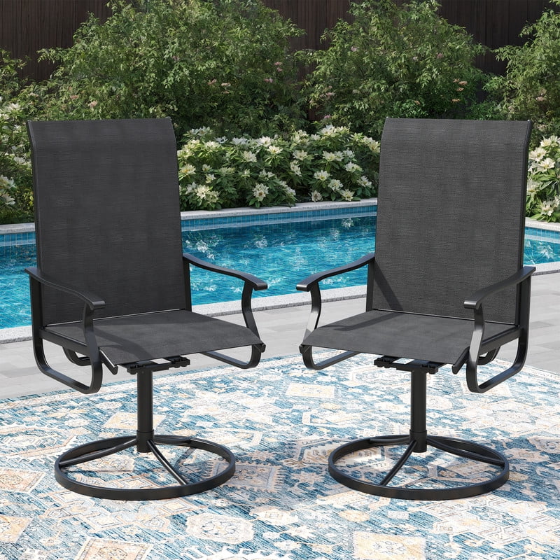 MRUAKA Patio Swivel Chairs Set of 4, Outdoor Dining Chairs High Back ...