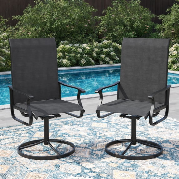MRUAKA Patio Swivel Chairs Set of 4, Outdoor Dining Chairs High Back ...