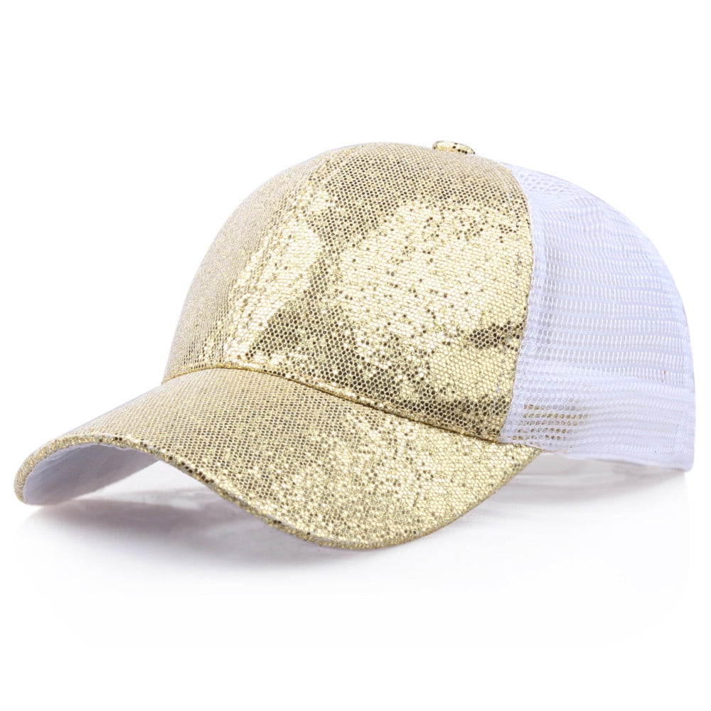 MRULIC baseball cap Women Girl Ponytail Baseball Cap Sequins Shiny ...